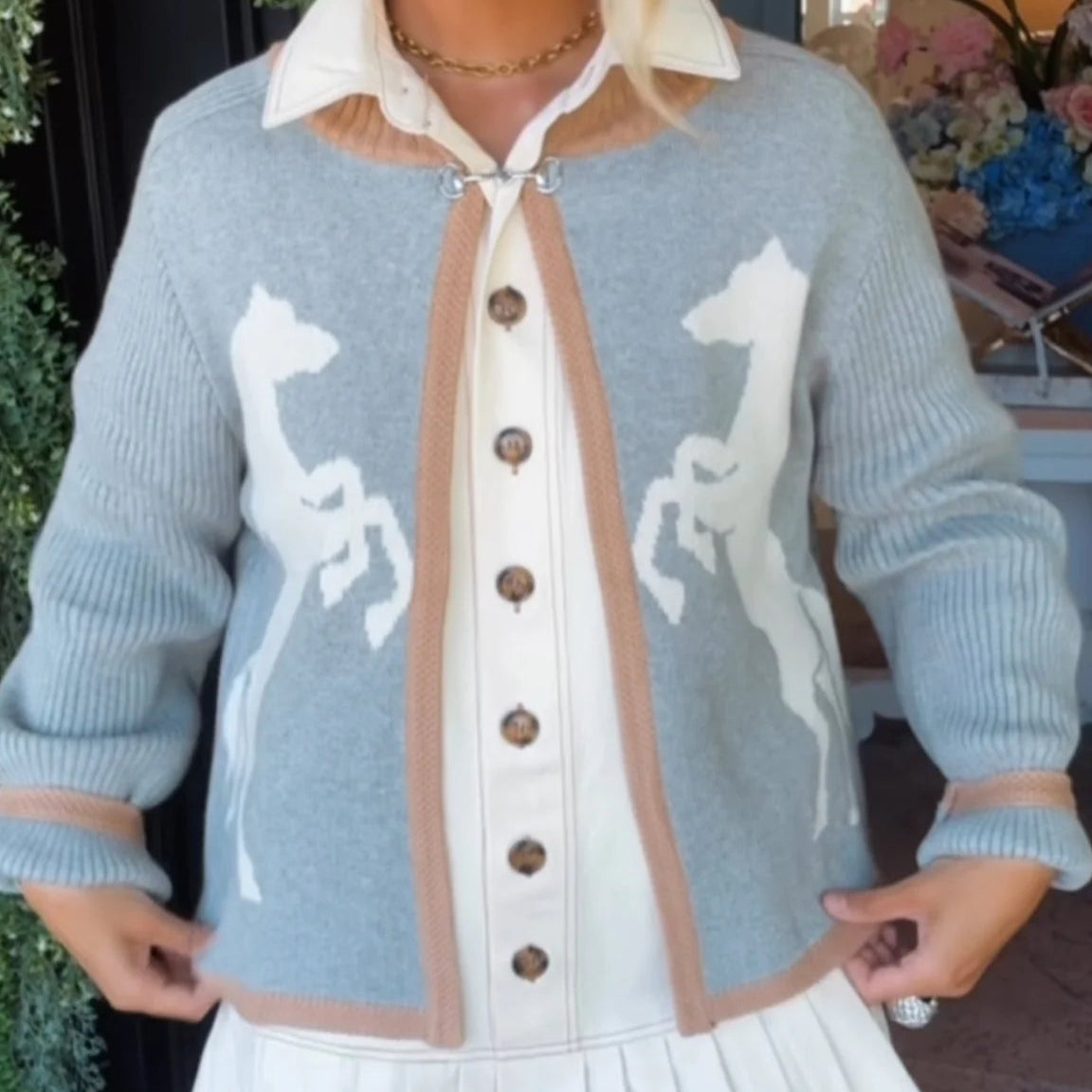 Ladies THML Horse Knit Cardigan - WK0555 – Nigro's Western Store #1