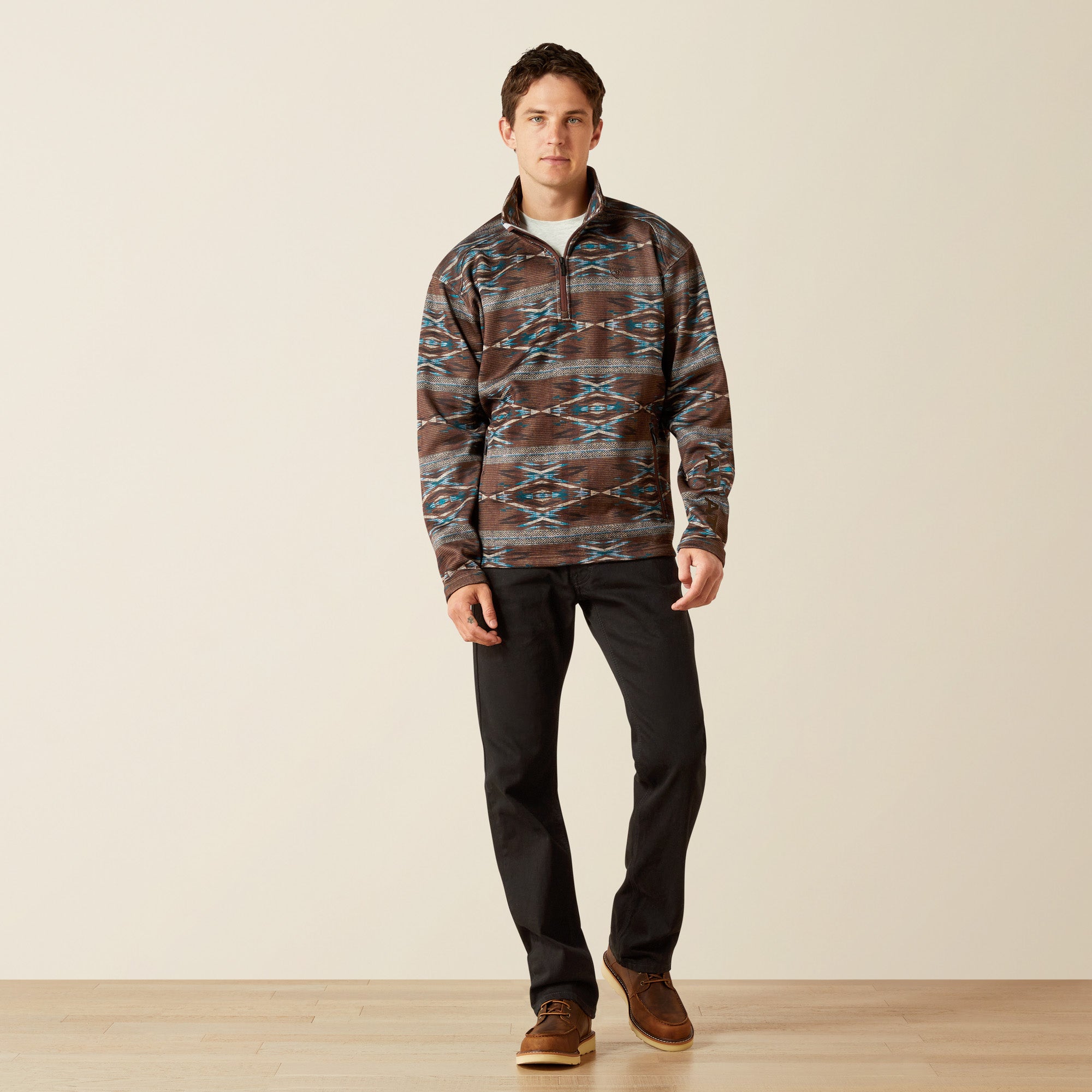 Men's Ariat Caldwell Logo 1/4 Zip Sweater - 10062620 – Nigro's Western ...